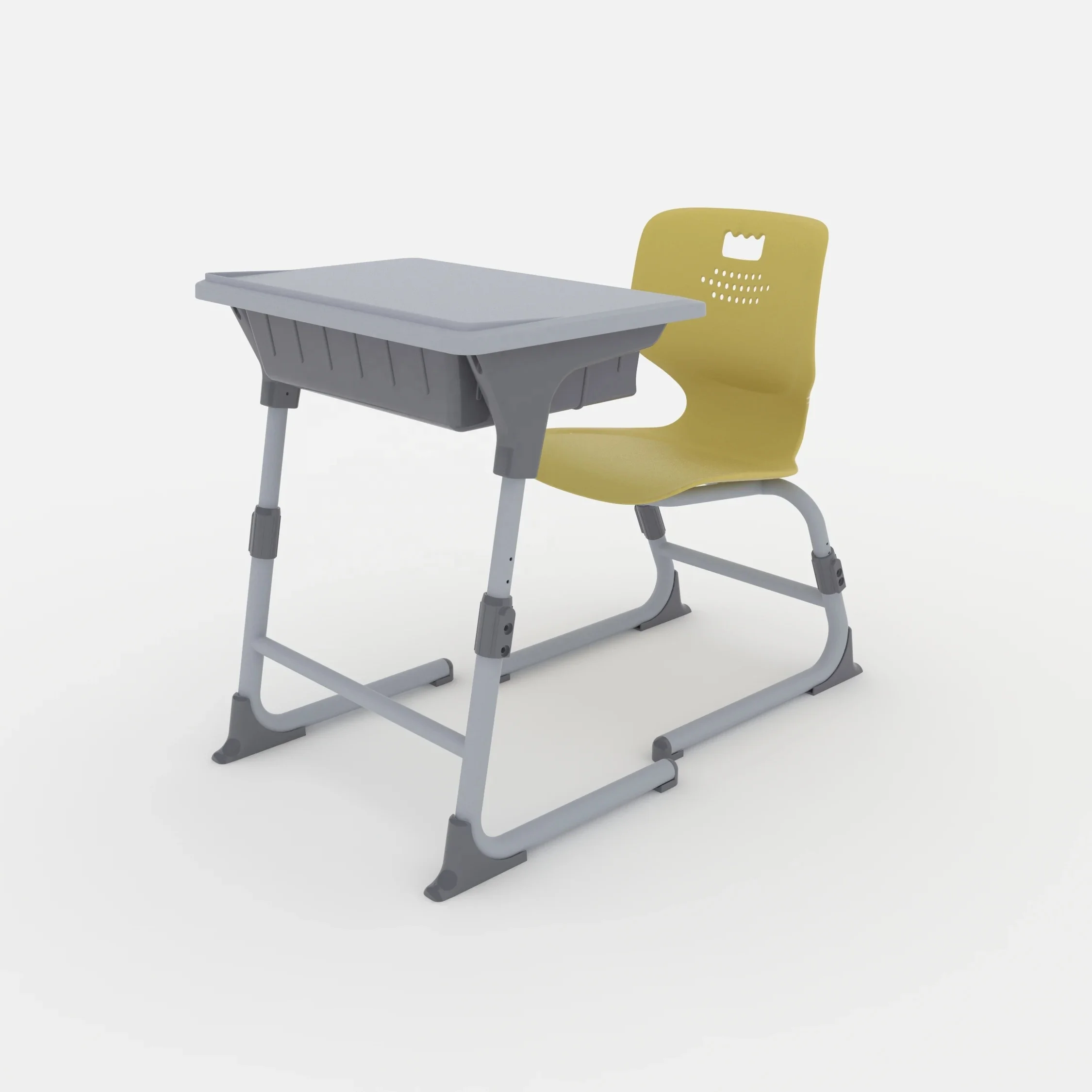 Modern School Furniture Single Student Classroom Desk And Chair Set ...