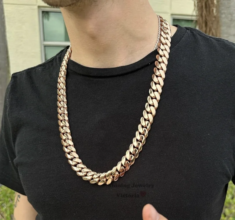 Hip Hop Jewelry Men Rapper Chain 20mm 22" 500g Thick 14k Gold Plating ...