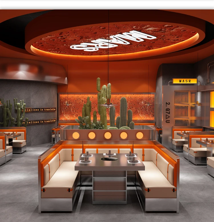 Chrome Stainless Steel U Shape Hot Pot Barbecue Bbq Yakiniku Restaurant ...