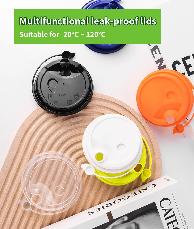 Cundao Take Away Disposable Recyclable Hard Plastic Paper Cups Covers ...