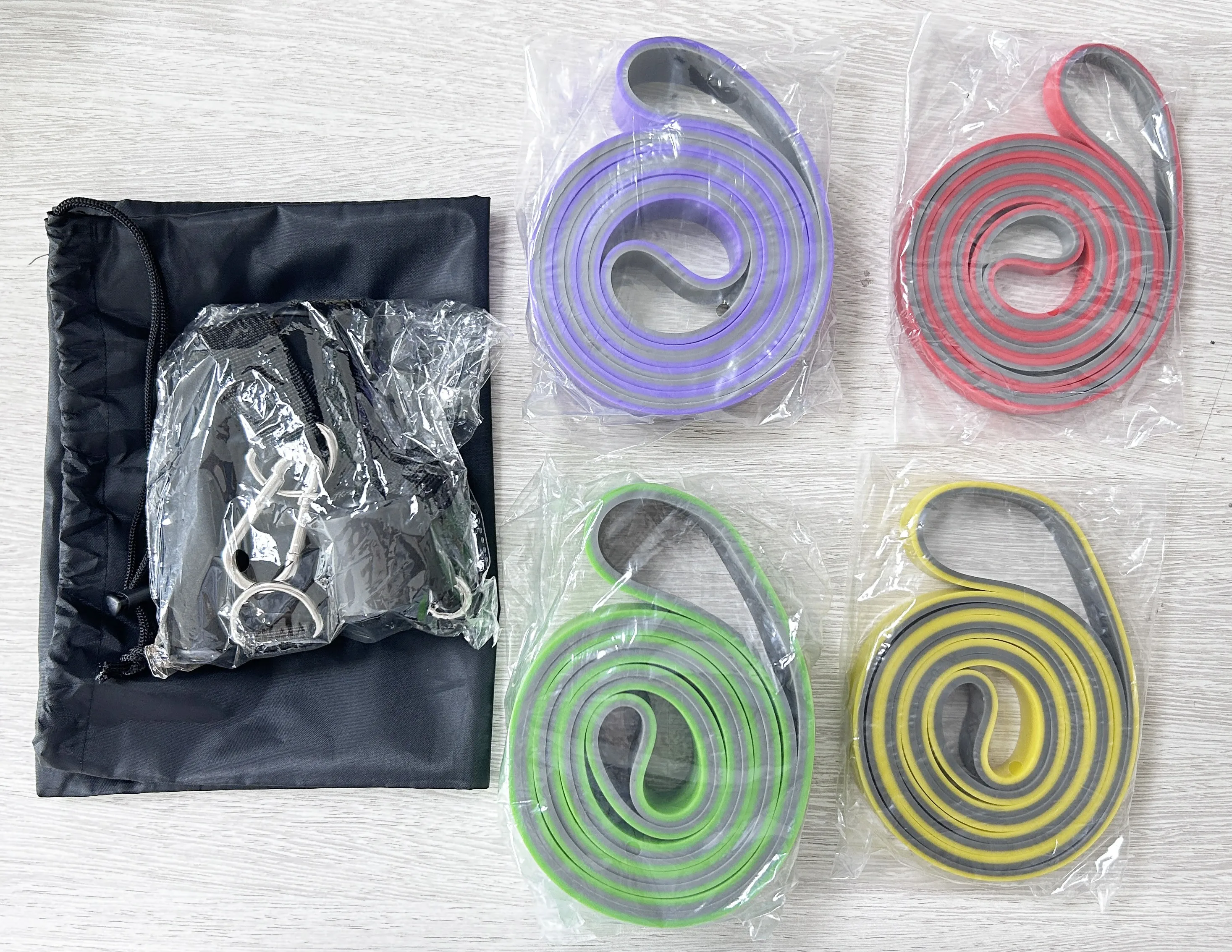 Rts Long Resistance Band 4 Bands Dual Colors Odorless Durable Tpe Pull ...