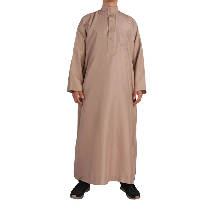 Custom Arabic Dubai Islamic Clothing Men's Thawb Jubba Long Sleeve ...