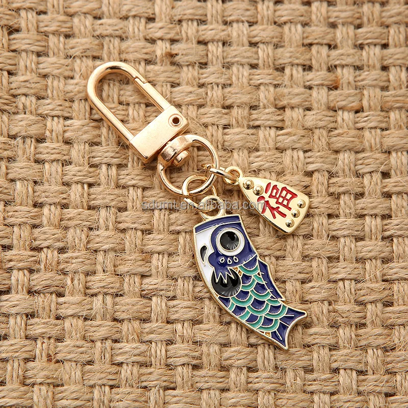 Custom Metal Lucky Fish Key Chain Luck Fish Anime Keychain Keyrings For ...