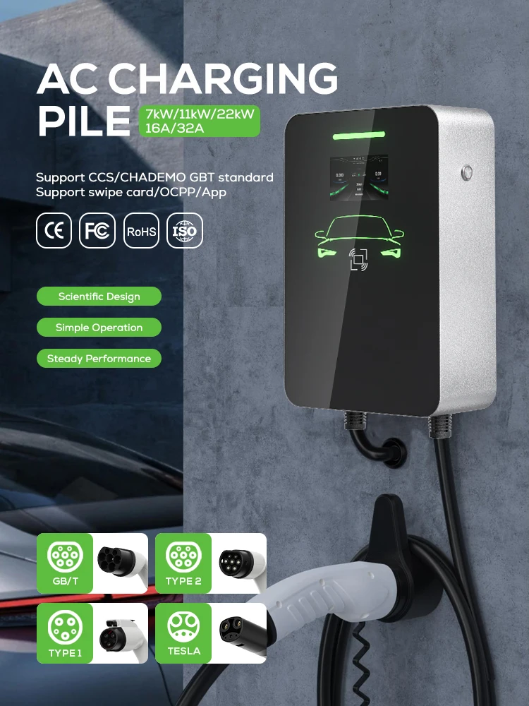 Charging Pile Home Electric Vehicle Charging Pile Household Wall Mount 7kw Level 2 Car Charger ...