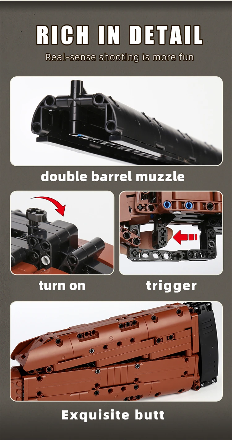 Wholesale Mould King 14016 Double-Barreled Shotgun Model Gun - DIY ...