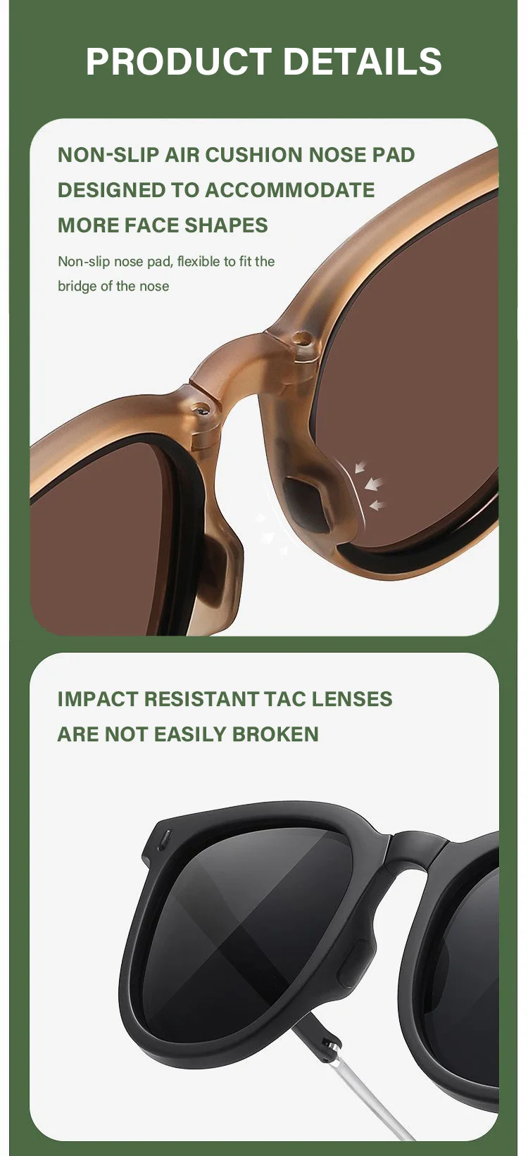 Foldable TR90 Sun Glasses - UV400 Protection & Comfort