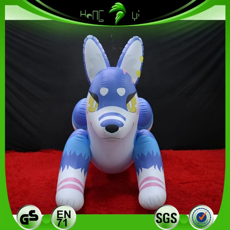 Custom Inflatable Riding Giant Blue Husky Animal Balloons