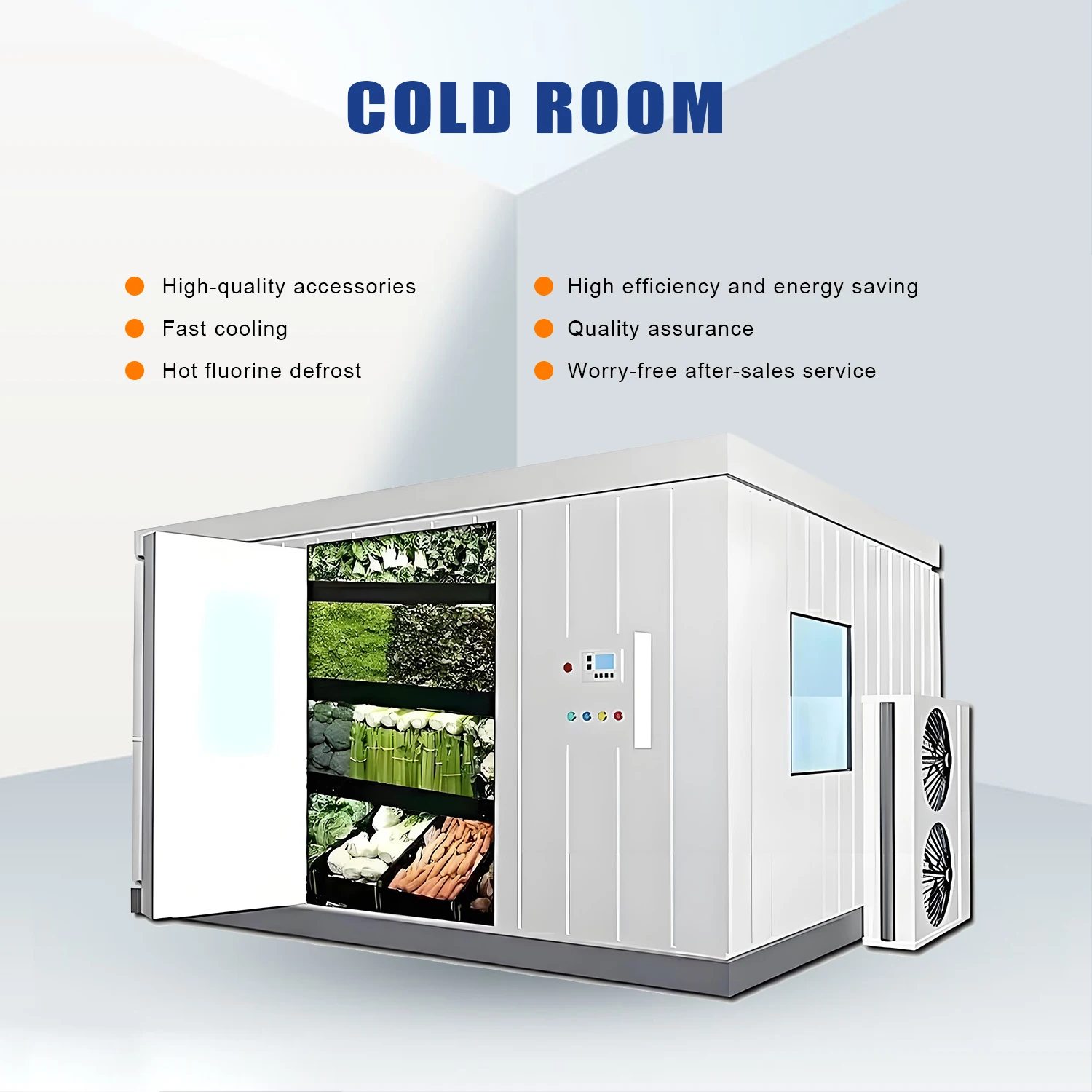 Walk-In Cooling Room Cold Storage Freezer with High Efficiency ...
