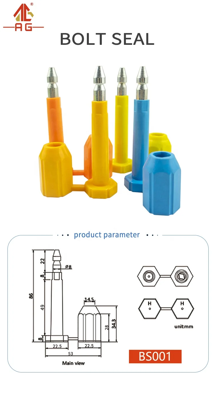 High Security Container Door Anti-spin Steel Bolt Lock Seal With Number ...