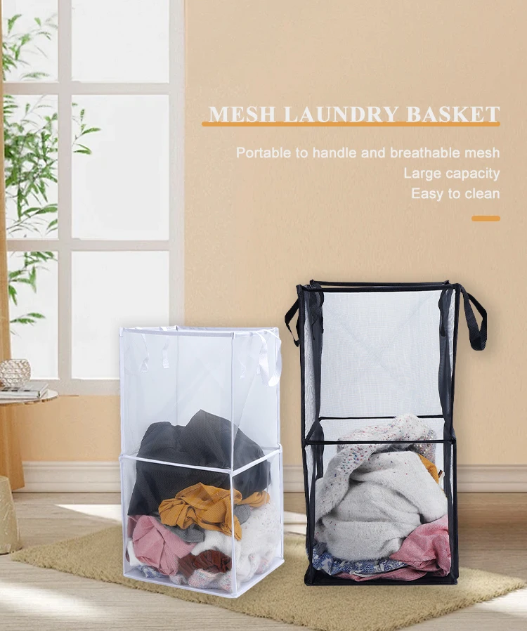 Folding Laundry Basket Portable Large Collapsible Cloth Organizer ...