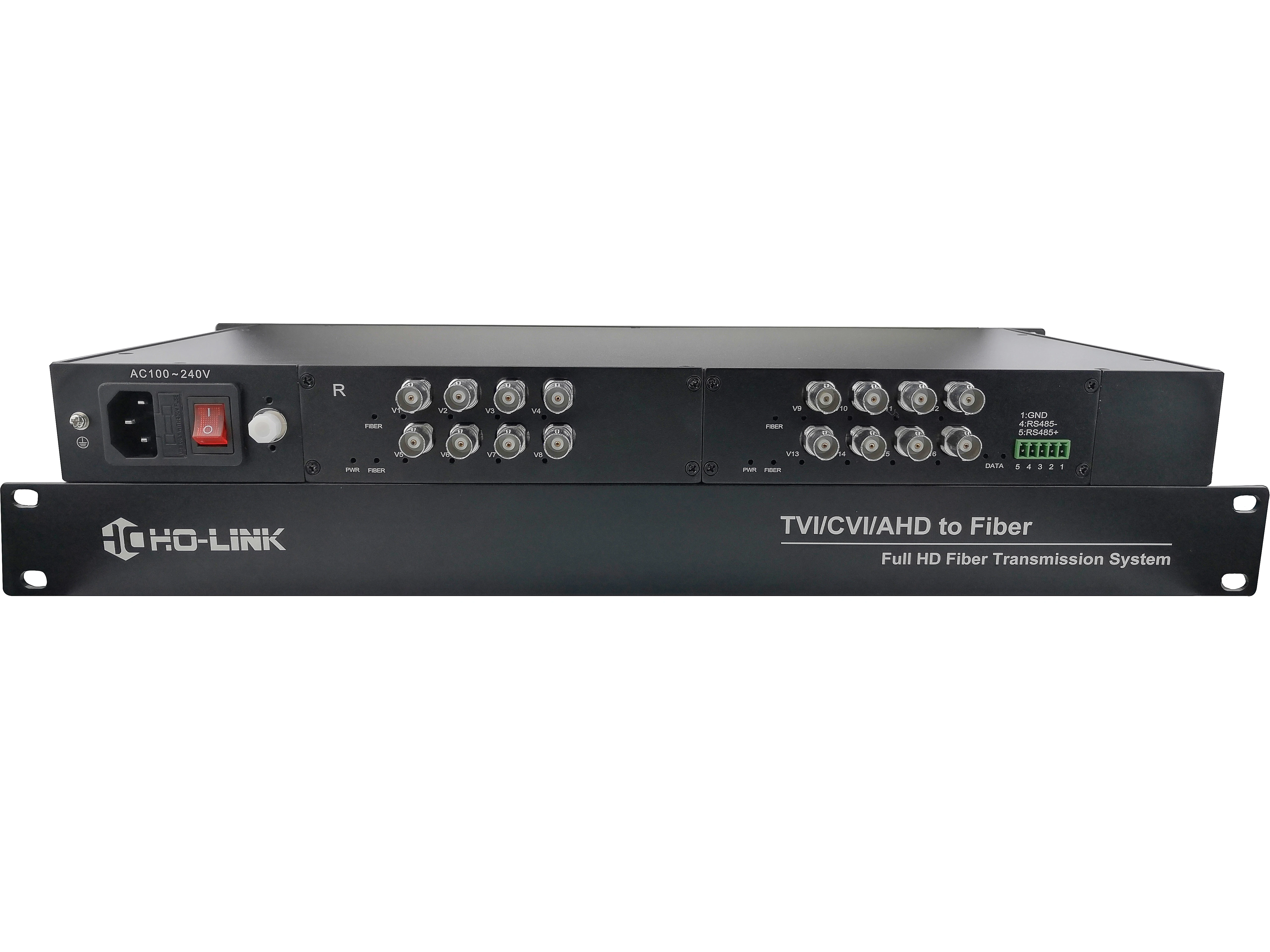 16 Channel Cctv Lossless Coaxial Hdcvi/tvi/ahd Video Fiber Converter ...