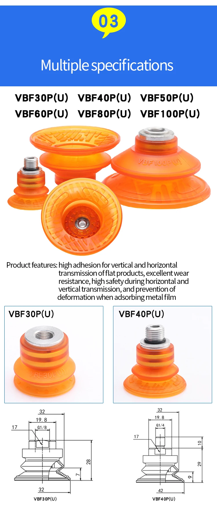 Industrial Manipulator Pneumatic Vbf Serie Pu Polyurethane Vbf-30/40/50 ...