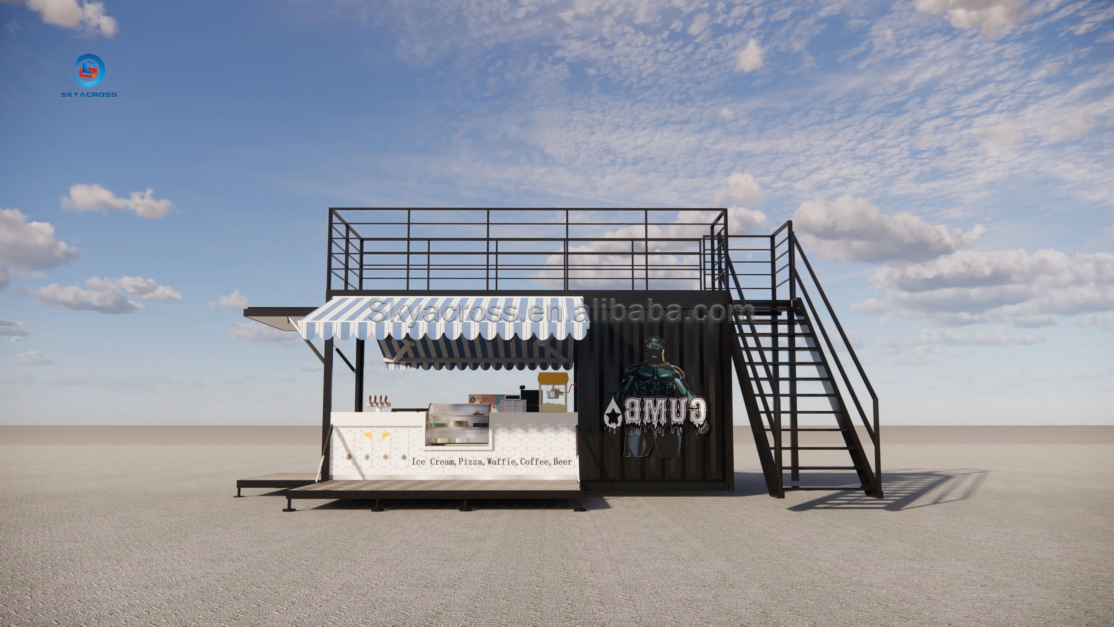 20FT Mini Pop-up Shop Container - Ideal for Coffee & More