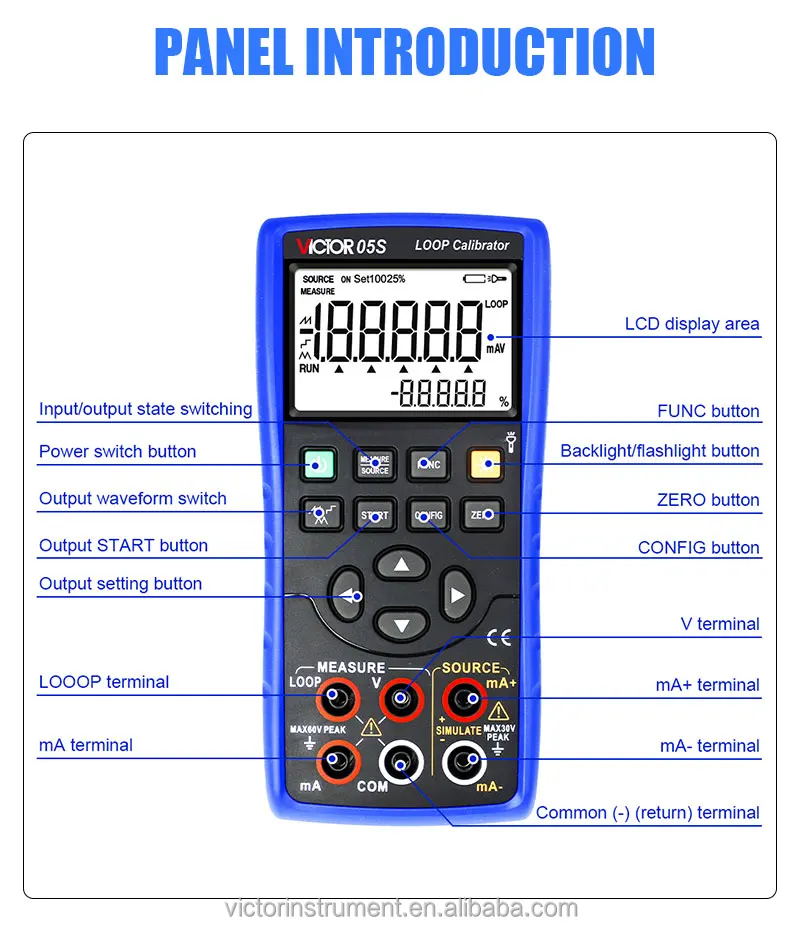 VICTOR 05S New Version Loop Calibrator High Precision Voltage Current ...