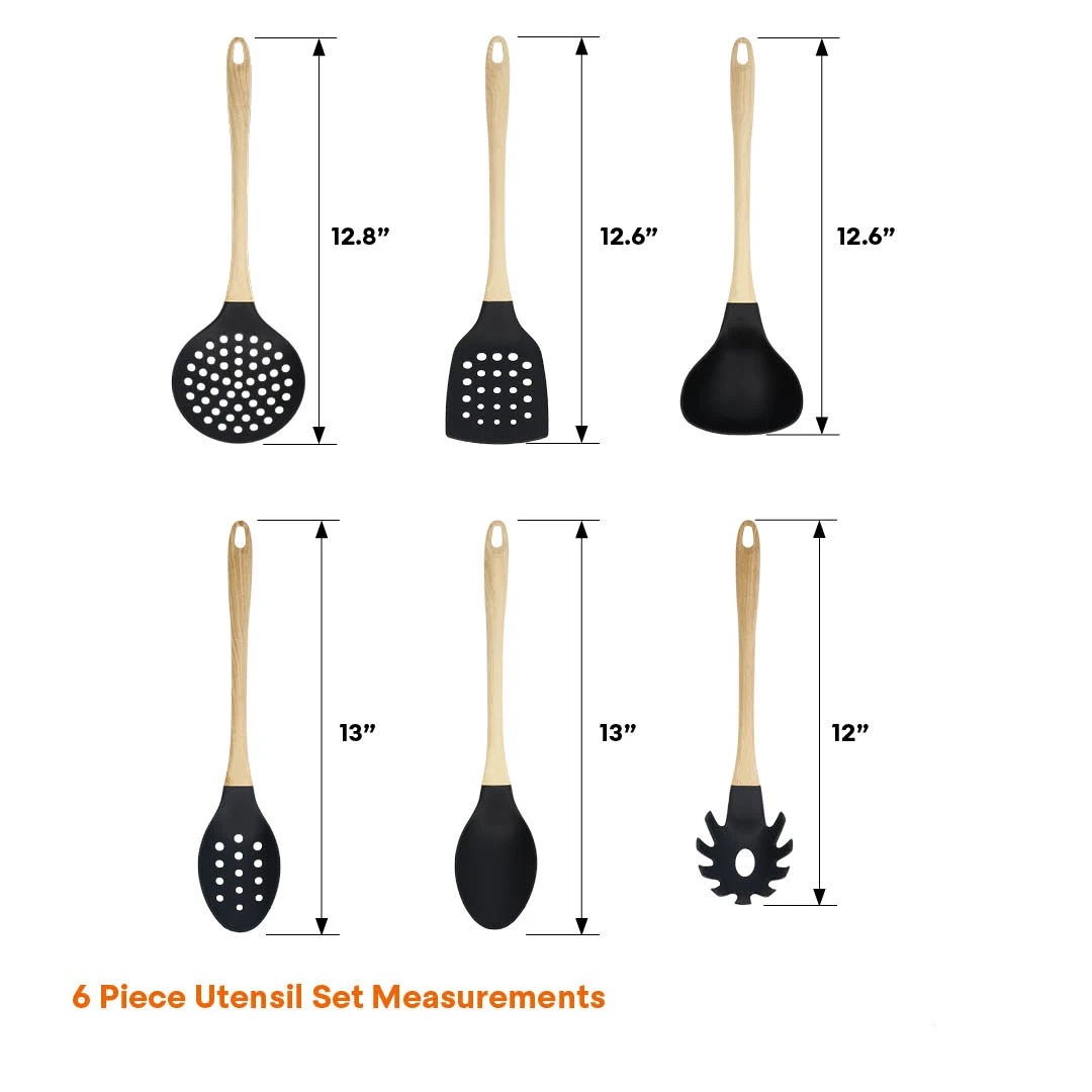 Wholesale Custom Wooden Handle Kitchen Tools Silicone Cooking Kitchen ...