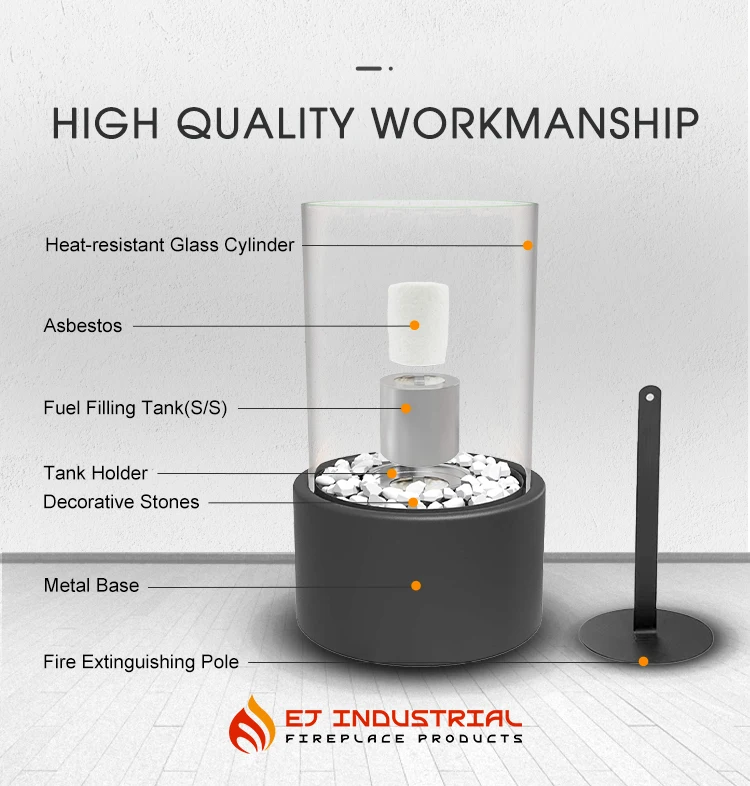 EJ Portable Modern Minimalist Linear Biofuel Fireplace