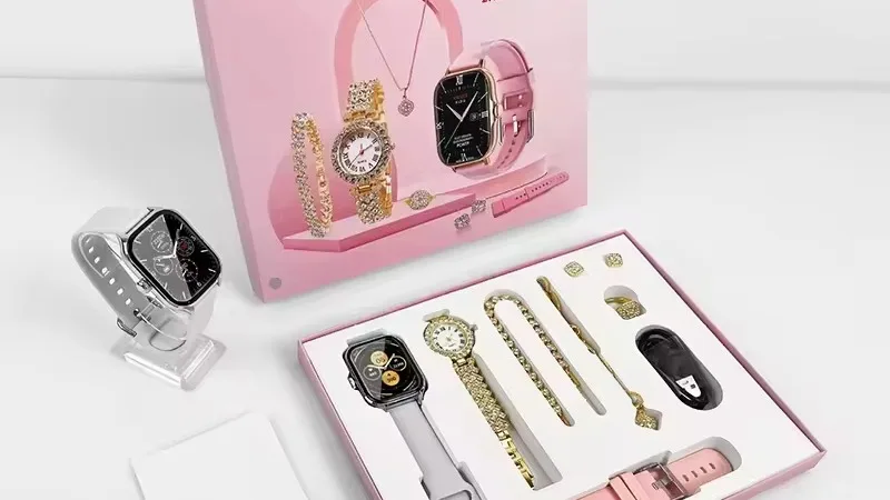 New Design A58 Plus Smart Watch Hd Touch Screen 8 In 1 Ladies Gold ...