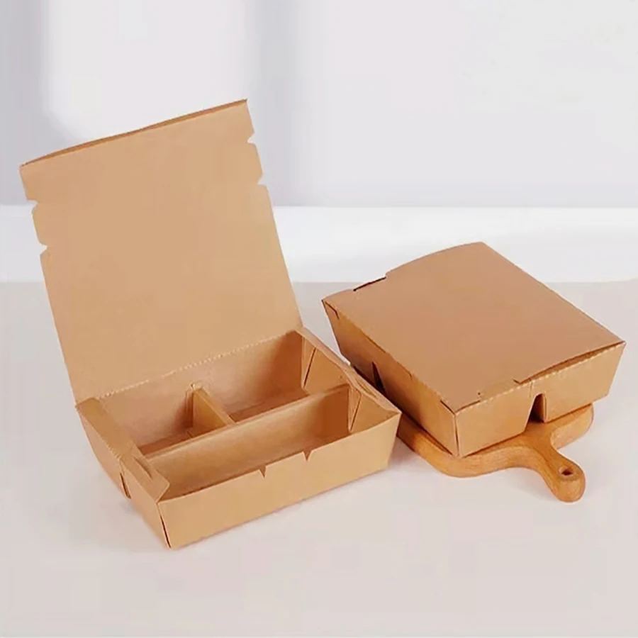 Customizable Kraft Paper Chicken Box Disposable Takeout Packaging For ...