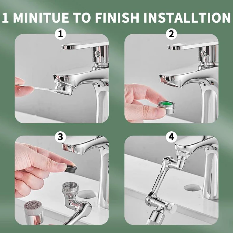 Universal Swivel Robotic Arm Faucet Plastic Adaptor Faucet Rotating ...