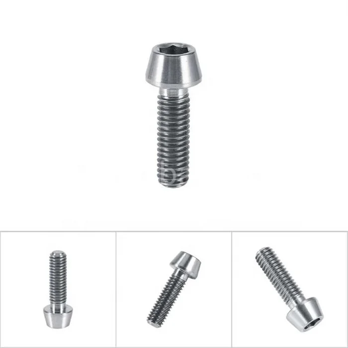 M6 M7 M8 M10 Motorcycle Grade 5 Titanium Taper Head Bolts Screws Din ...