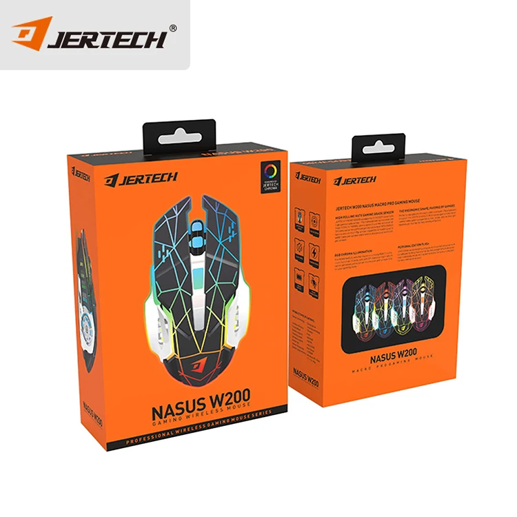 Jertech Nasus W200 RGB Rechargeable Wireless Gaming Mouse Sensor ...