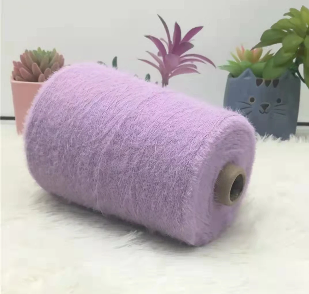 Quality Assurance Soft Fancy Fluffy Nylon Knitting Eyelash Mink Feather ...