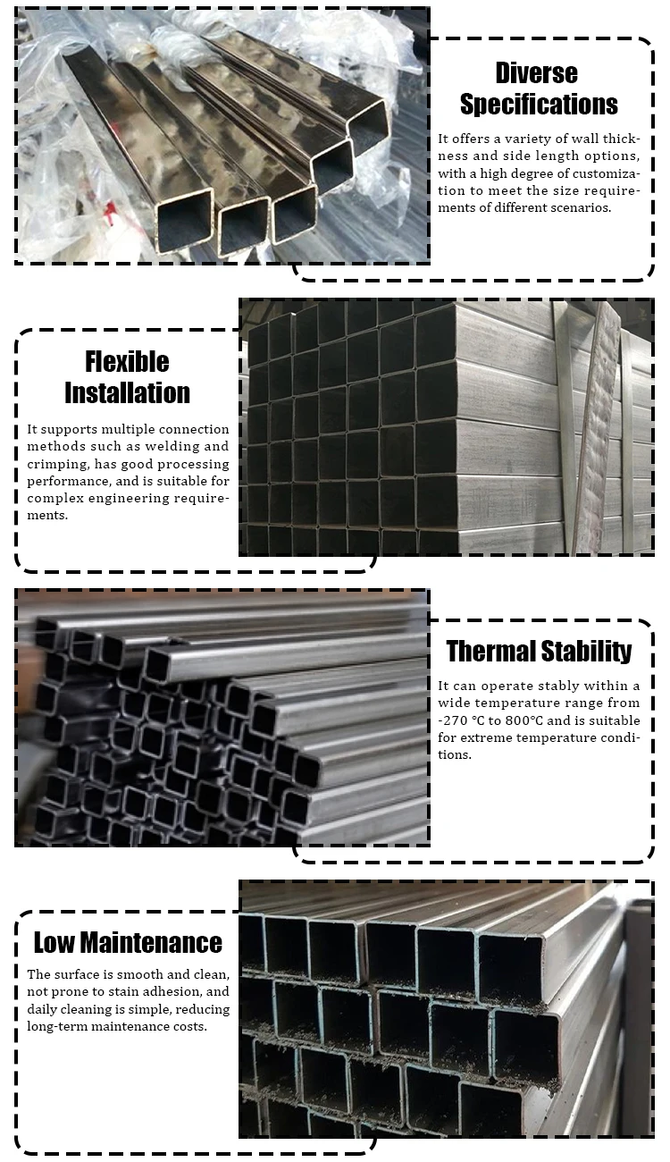 Stainless Steel square Pipe 1x2 square Tubes Rectangular Tube Welded ...