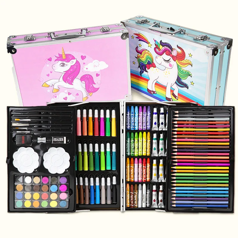 145 Piece Dual Layers Classic Art Sketching Pencil Watercolor Painting ...