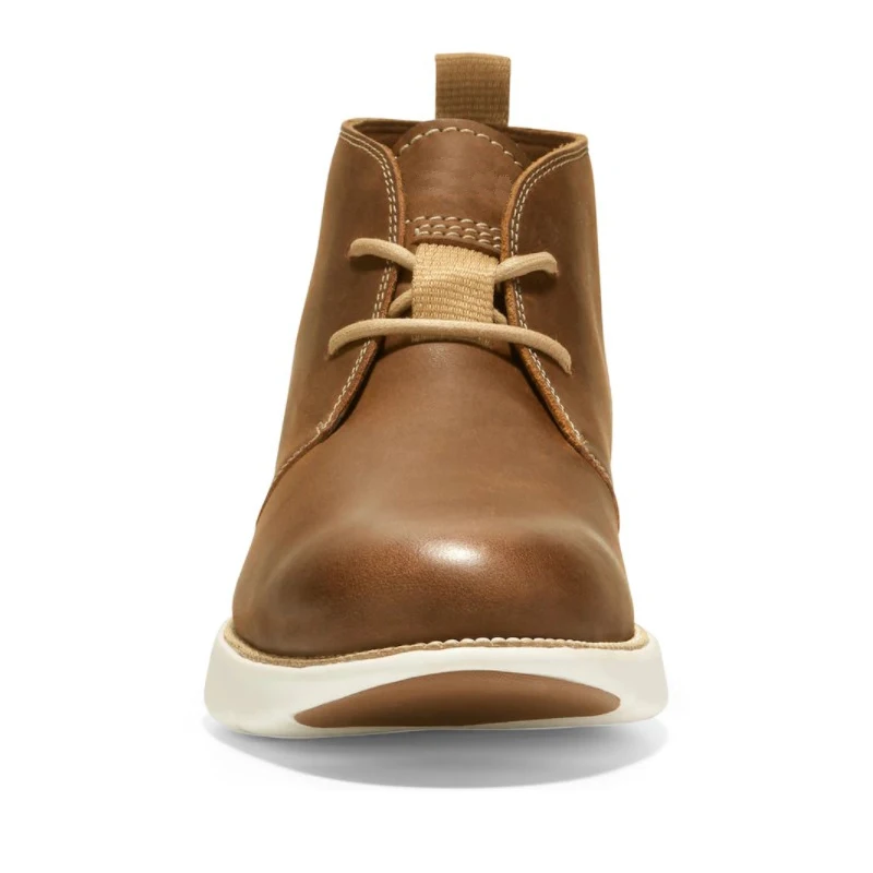 Brown PU Leather Chukka Chelsea Boots - Casual & Durable