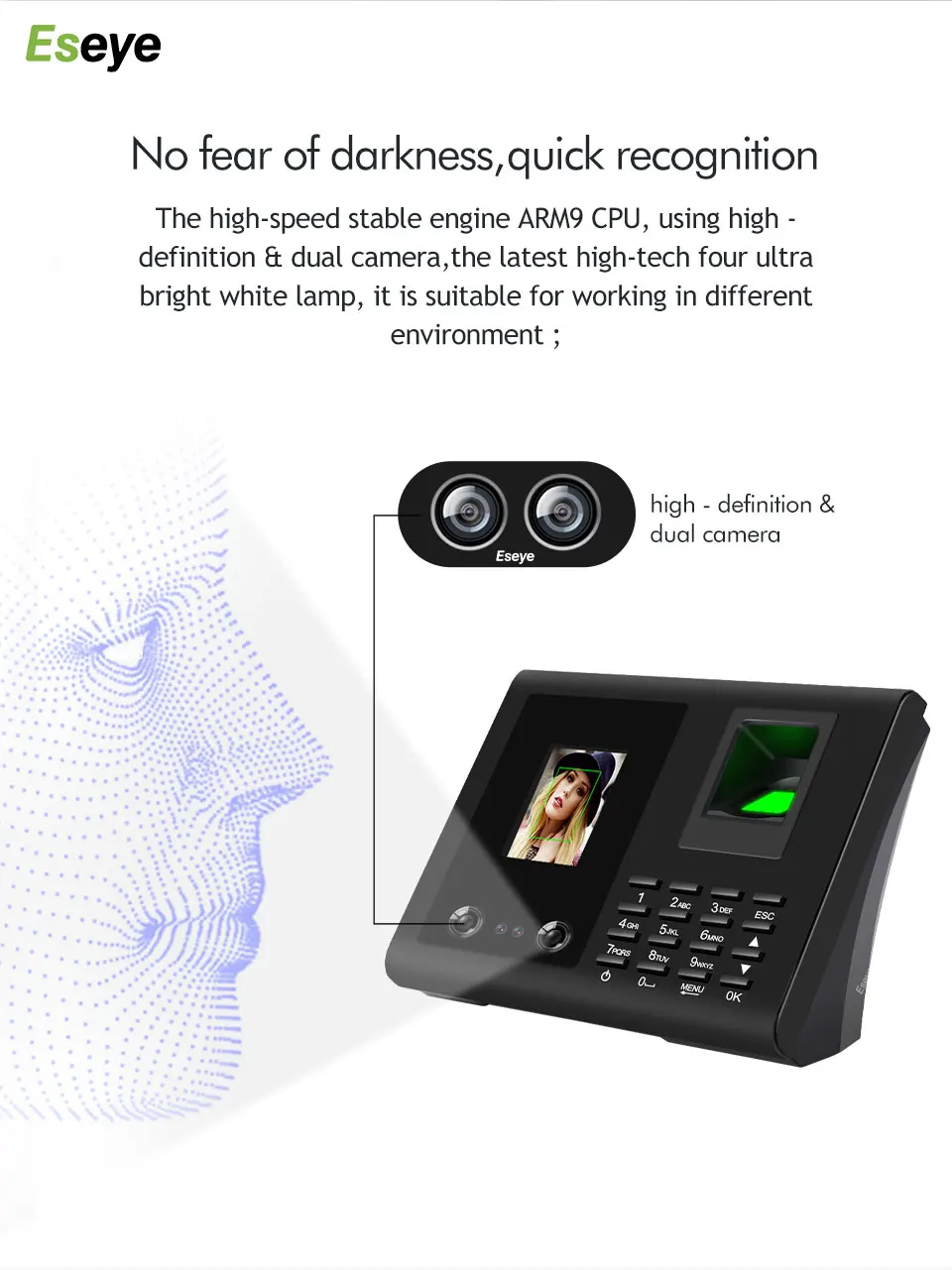 Eseye ID Card Fingerprint Biometric Access Control Device Time ...