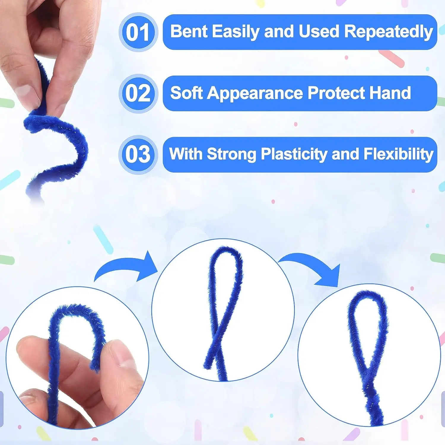 Diy Art Creative Crafts Decorations Pipe Cleaner Chenille Stems Fuzzy ...