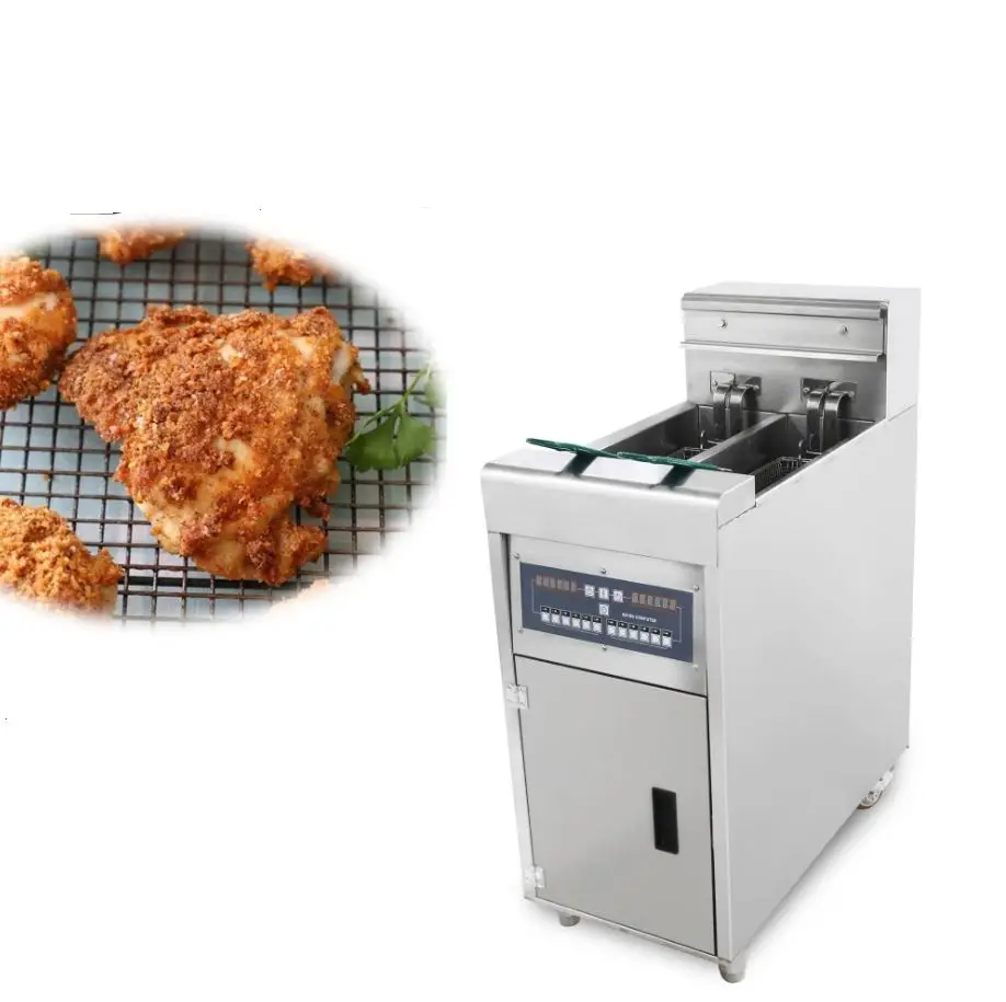 Vertical 50l Automatic Tornado Frying Chicken Machine French Fries Corn ...