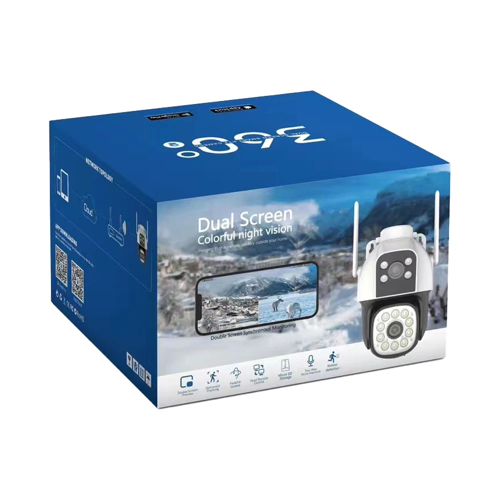 4K 8MP Dual Lens IP Camera - AI Human Detect & Tracking