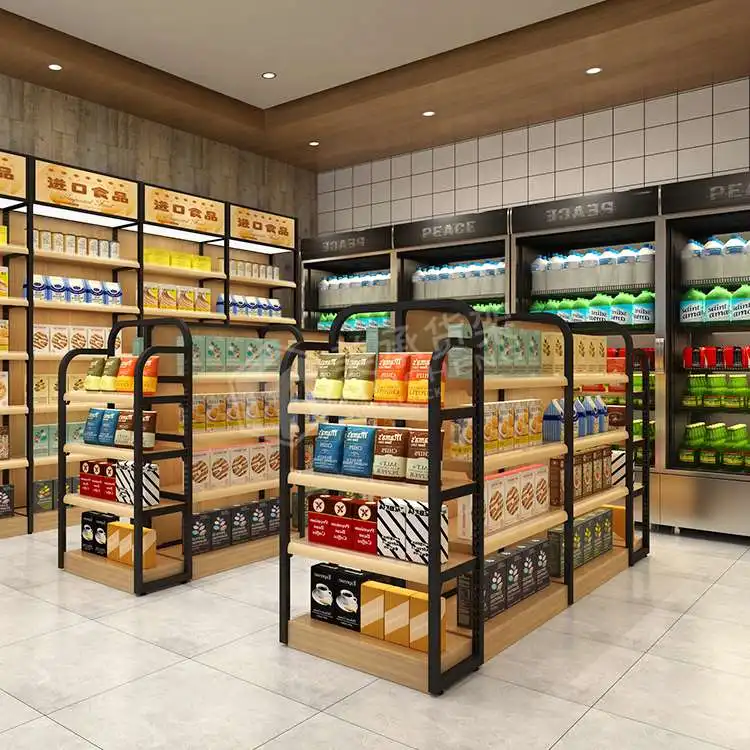 Metal Steel Commercial Supermarket Gondola Shelving Single Surface ...