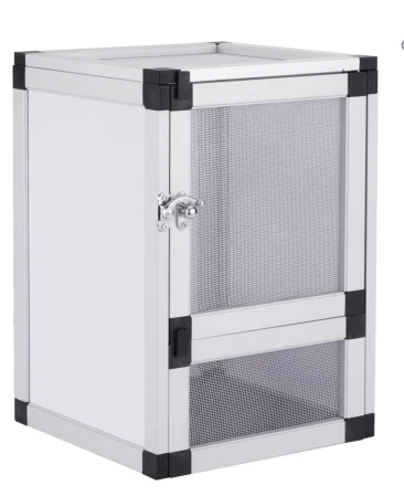 White Color 8x8x12inch PVC Cage with Screen Door Hot Selling Reptile ...