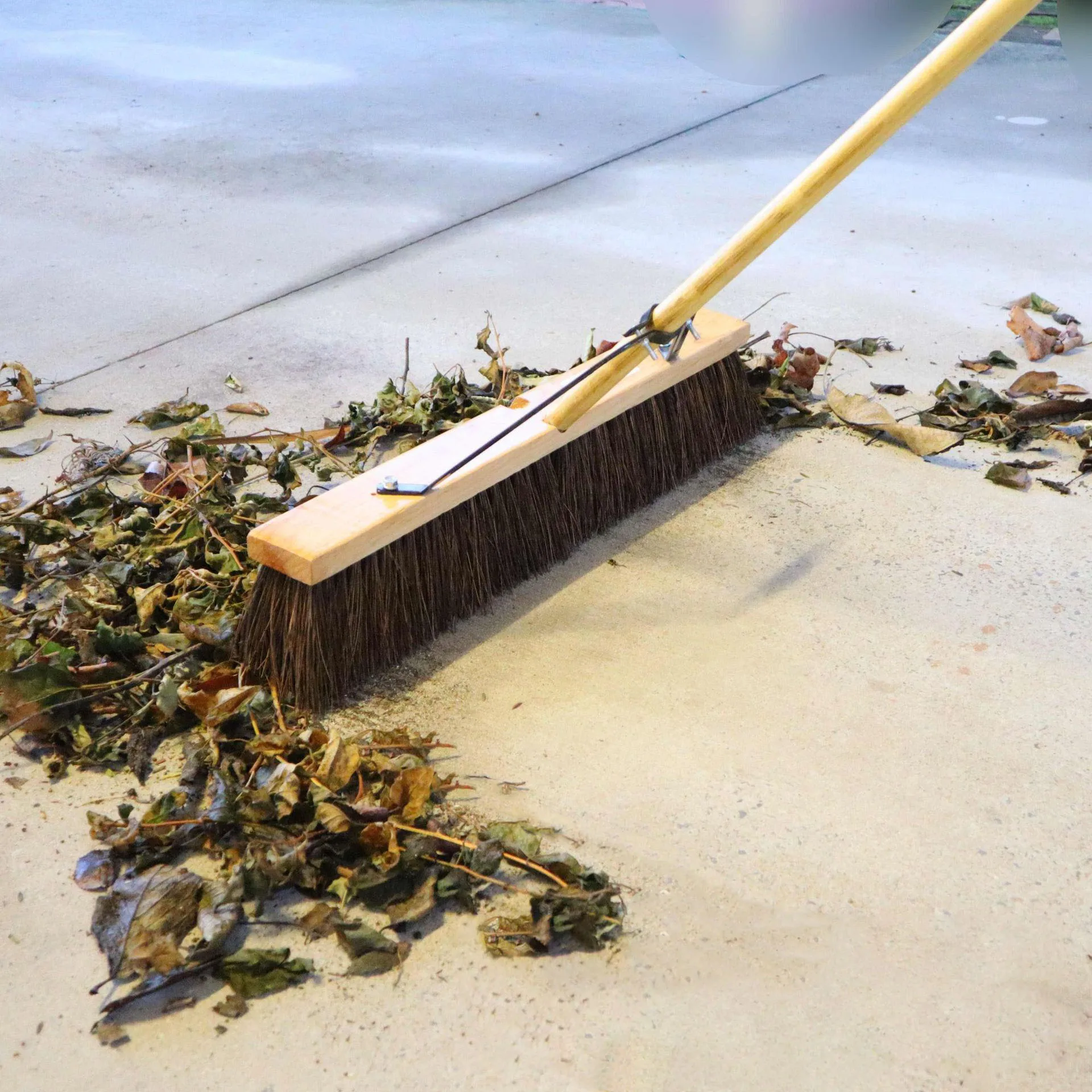 Wooden Broom And Mop Push Heavy Duty Outdoor Palmyra Wood Head Yard ...