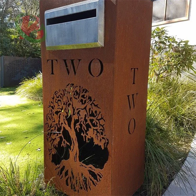 Decorative corten steel mailboxes for Landscaping Ideas mail box ...