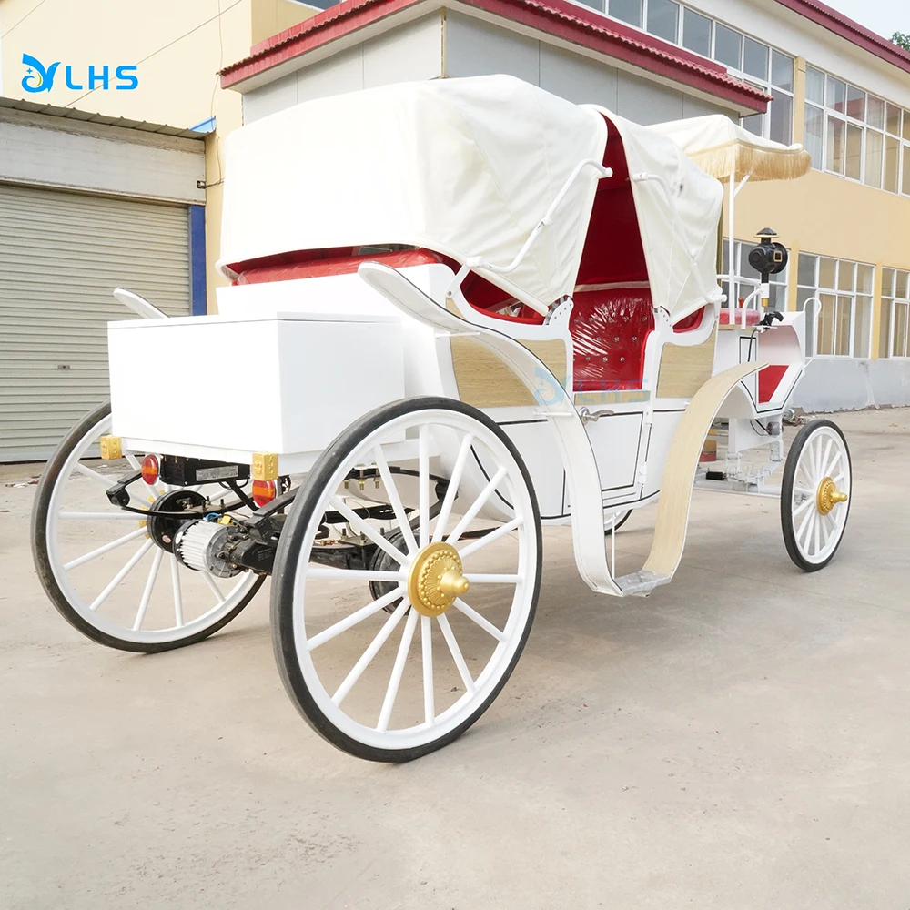 Christmas Outdoor Sightseeing Horse Carriage Wagon With Light Amusement ...