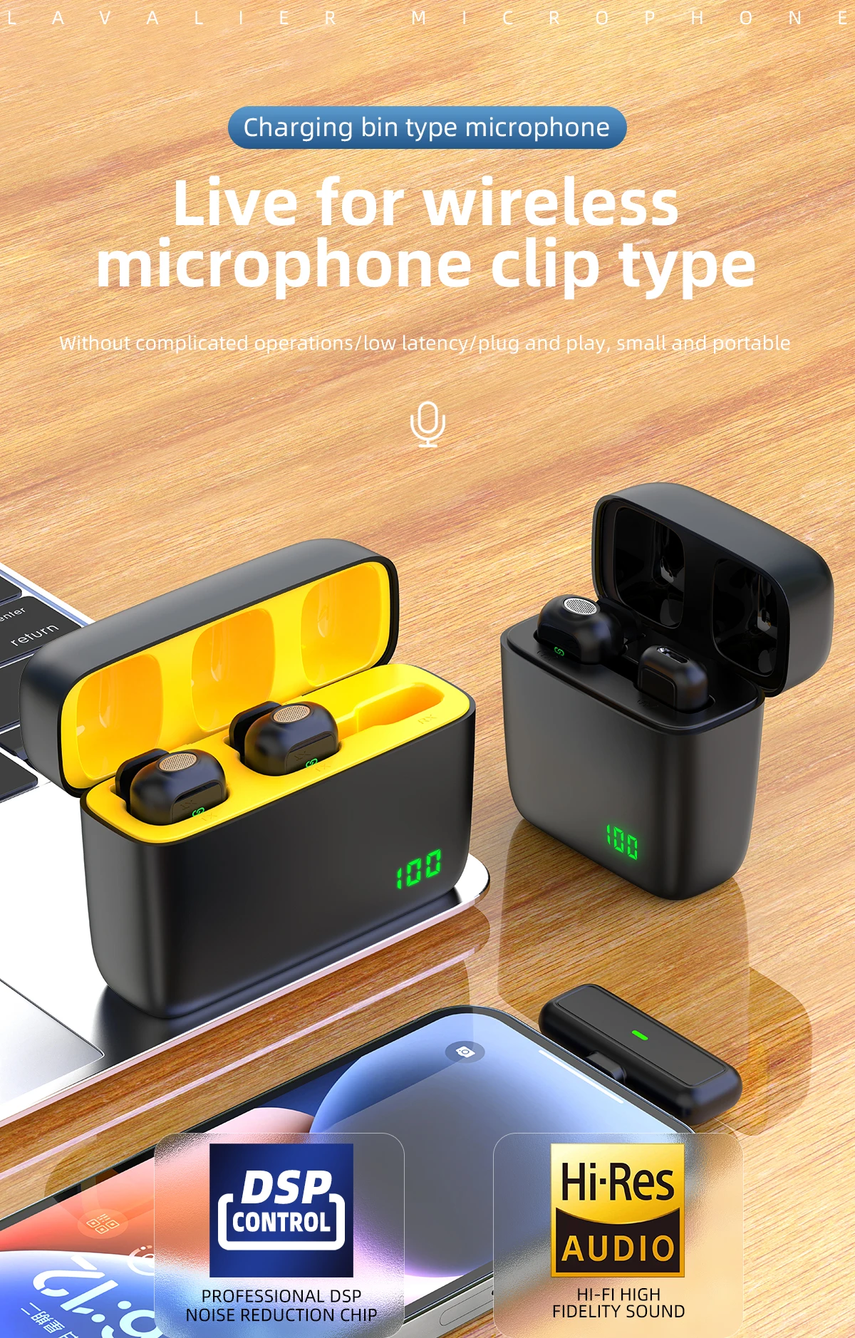 Professional Dual Lavalier Wireless Mic Chip On Lapel Microphone For ...