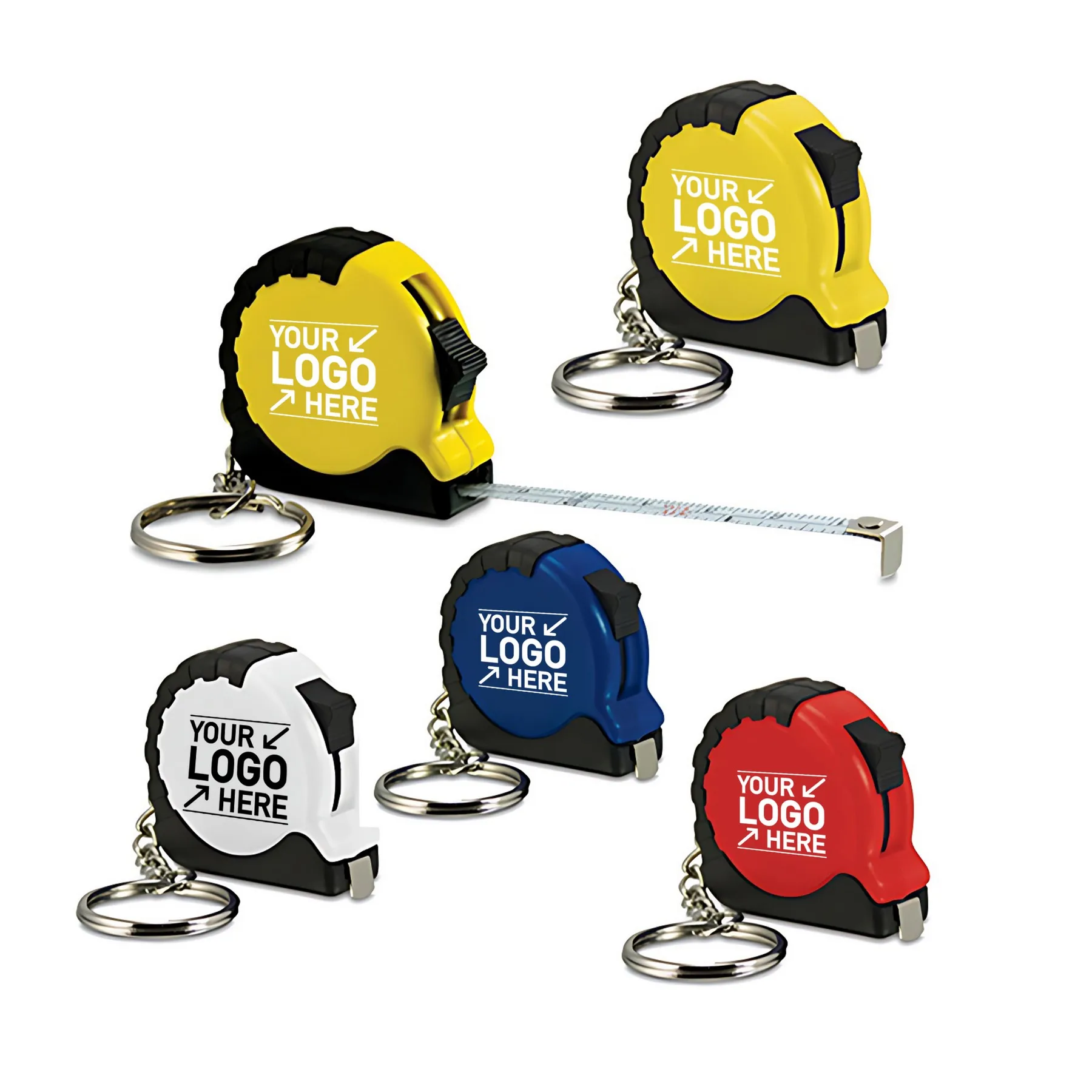 Marketing Mini Grip Tape Measure Keychains - Back to School