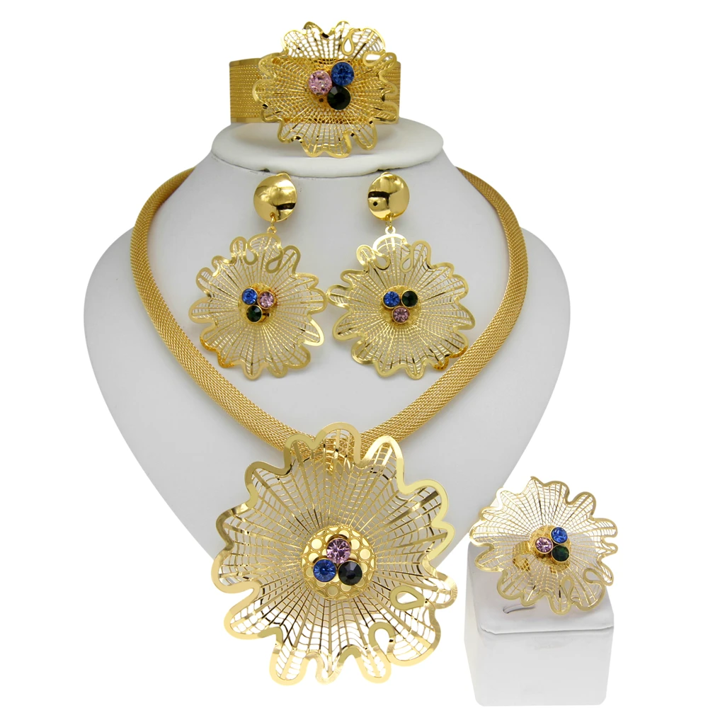 African Brazilian Necklace Earrings 4pcs High Quality Jewelry Set Big ...