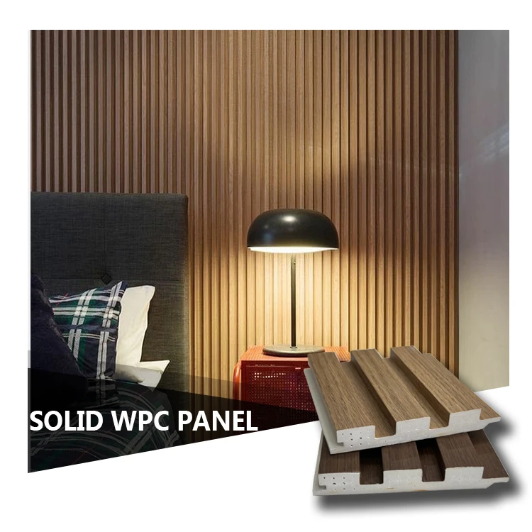 Indoor Solid WPC Slat Partition Wall PVC Panels interior wall WPC ...