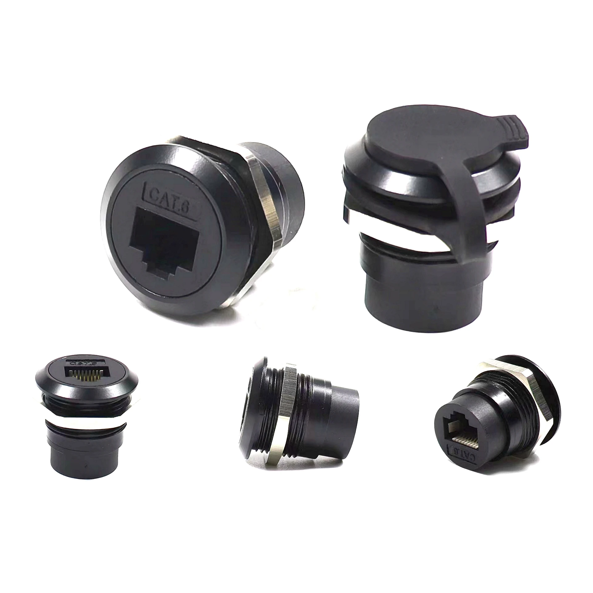 Rj45 Panel Mount Socket Chassis Female To Female Round Adapter - Buy ...