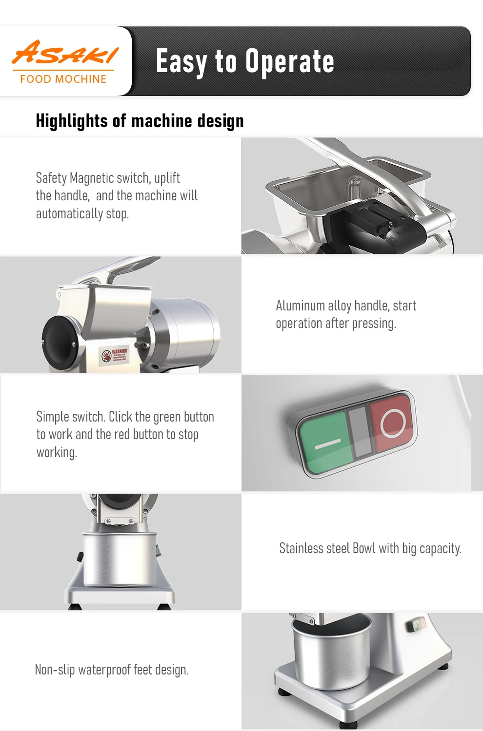 Asaki Manufacturer Bread Crumb Grinder Crusher Cheese Grater Machine ...