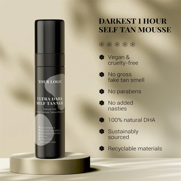 Organic Sunless Foam Custom Logo Body Bronze Ultra Violet Dark Fake Tan ...