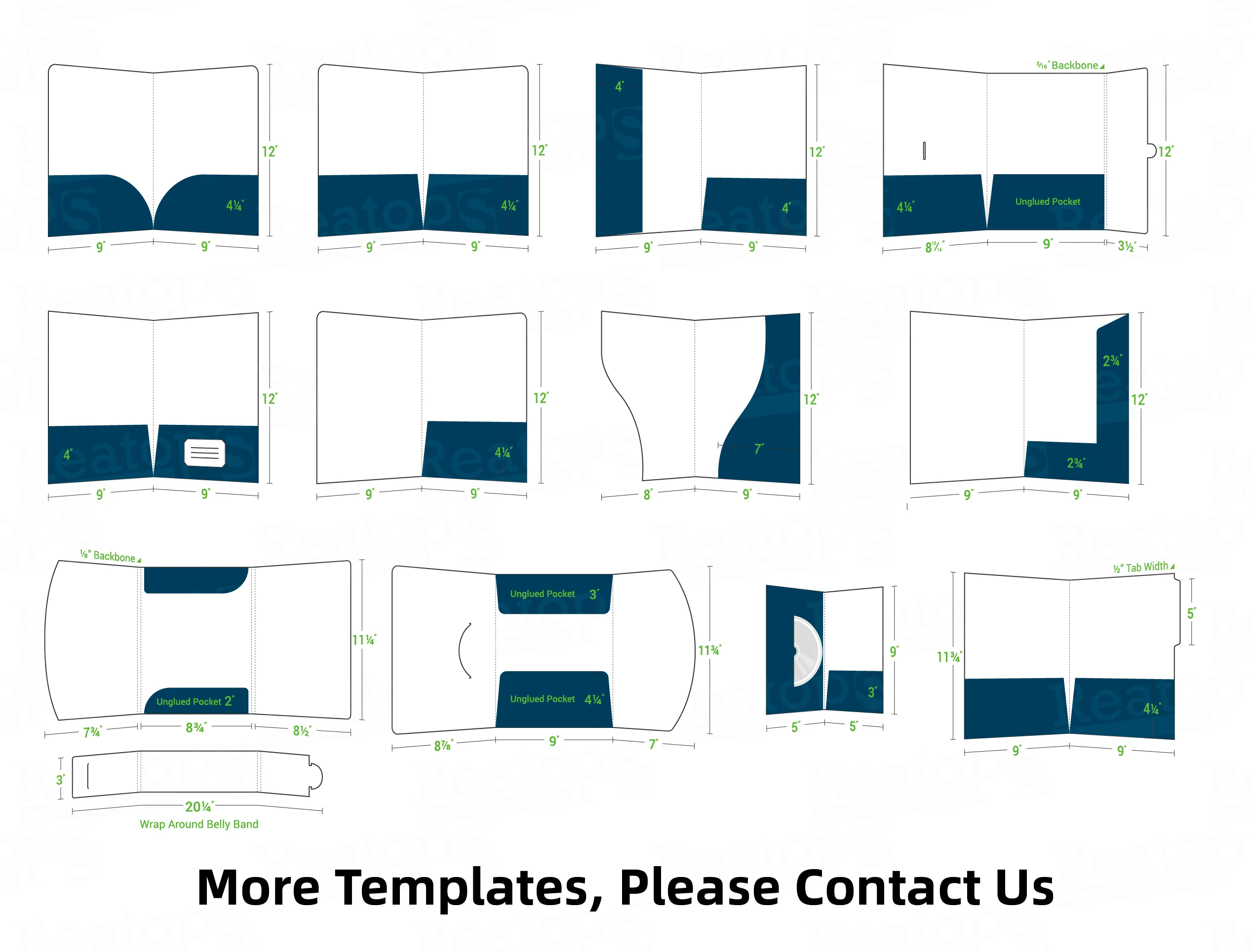 Luxury Custom Embossed Logo Presentation Folders - Black Tri Fold