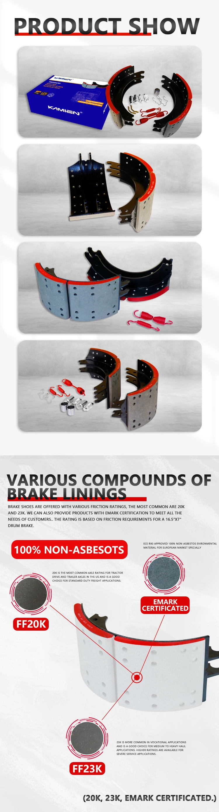 Heavy Duty Brake Shoes & Repair Kits for Truck Maintenance