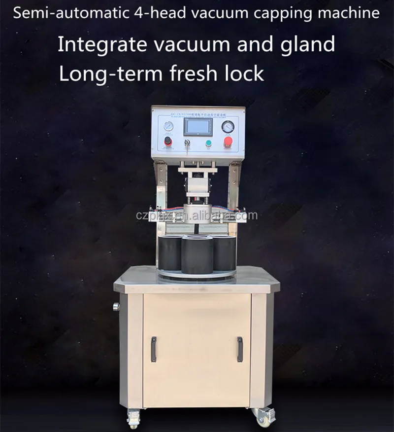 Semi Automatic Glass Jar Vacuum Capping Machine For Jam Sauce Paste ...