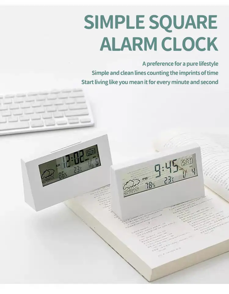 Jcx/simple Style Desktop Square Digital Alarm Clock Calendar ...