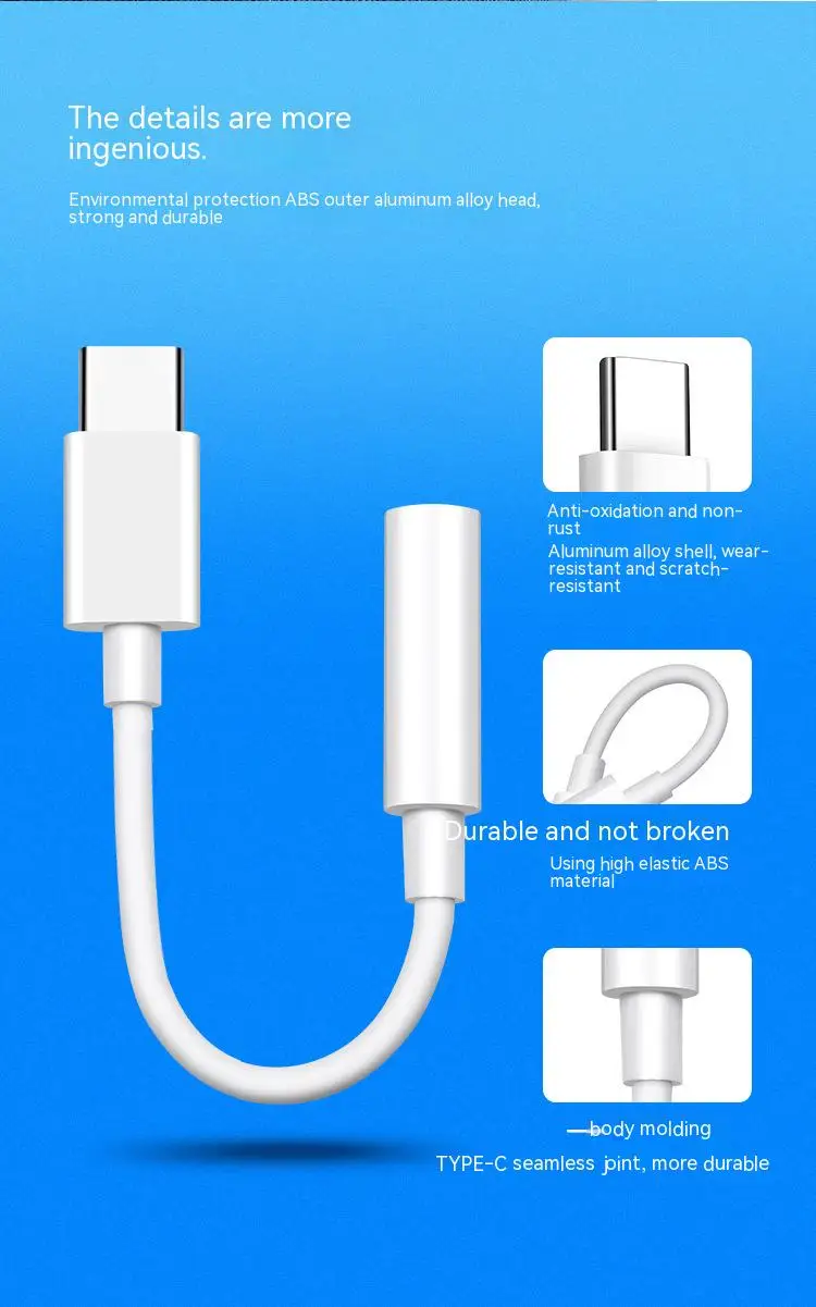 3.5mm Adapter Aux Headset Adapter Jack Headphone Portable Phone Usb C ...